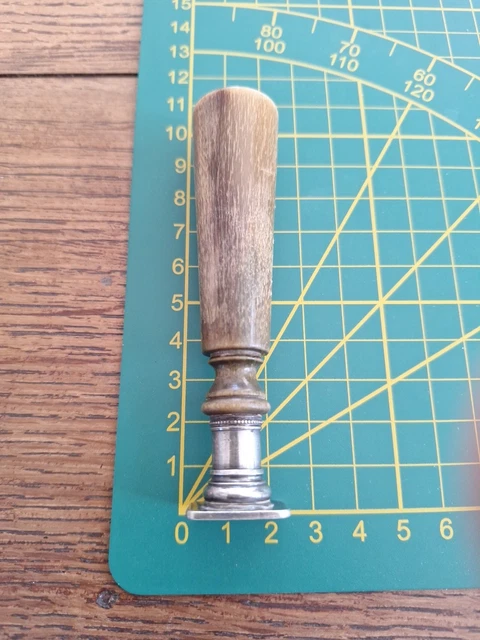 SCEAU À CACHETER de collection en corne et argent Monogrammé HJ EUR 40 ...