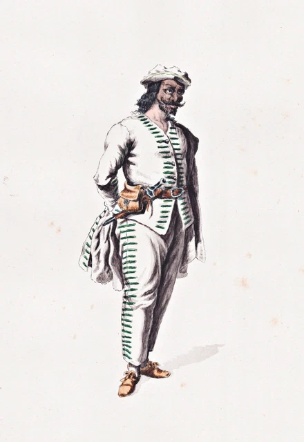 BRIGHELLA COMMEDIA DELL'ARTE Theatre Mask Design Drawing Sand 1870 £41. ...