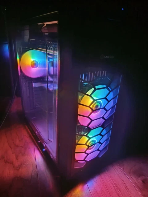 CUSTOM BUILD GAME PC Computer 16GB RAM RGB LED CASE WIN 11 PRO SSD+HDD ...