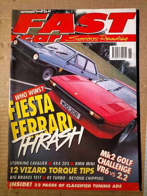FAST CAR MAGAZINE November 1994 (540) Mk2 Golf Challenge VR6 vs 2.2 4x4 ...