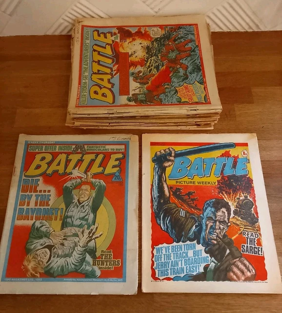 COMICS - BUNDLE Of X35 Battle Vintage British War Comics Collection ...