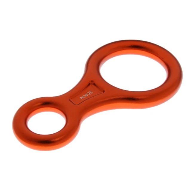 35KN FIGURE 8 Shape Descender Rock Climbing Rappel Belay Device orange ...