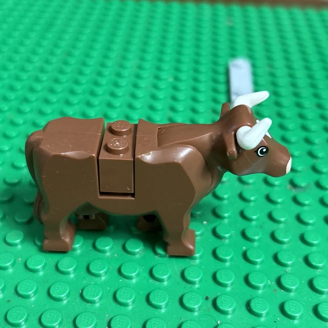 LEGO ANIMAL MINIFIGURE - City / Farm - Brown Cow / Bull with Horns $11. ...