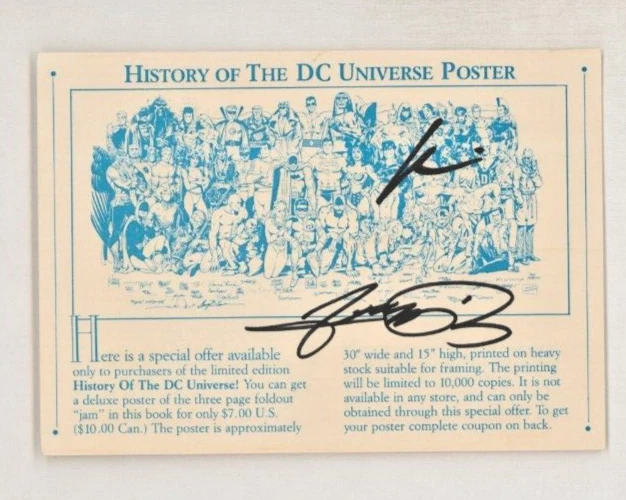 HISTORY OF THE DC Universe Redemption Card SIGNED George Perez & Howard ...
