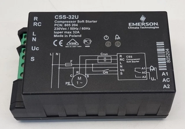 EMERSON CSS-32U COMPRESSOR Soft Starter 230VAC 50/60Hz 32A Alco 805204 ...