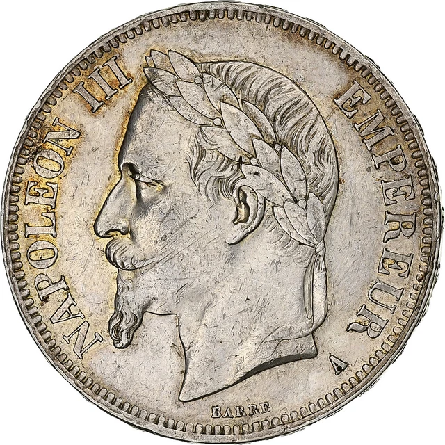 FRANCE, NAPOLÉON III, 5 Francs, Napoléon III, 1867, Paris, Argent, TTB ...