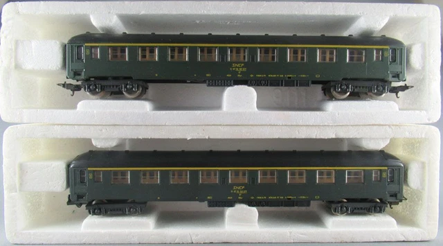 LIMA 309124 HO Sncf 2 Voitures Uic A9 1° Classe 518710-181677 Toit noir ...