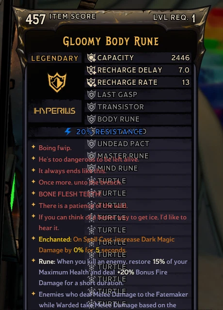 TINY TINA'S WONDERLANDS MODDED LEVEL 1 Body Rune (RED TEXT EFFECTS) $6. ...