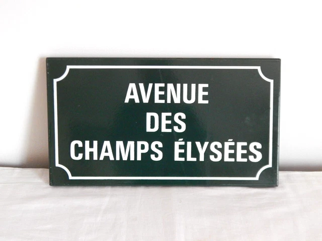 ANCIENNE PLAQUE PANNEAU émaillée AVENUE DES CHAMPS ELYSEES EUR 80,00 - PicClick FR