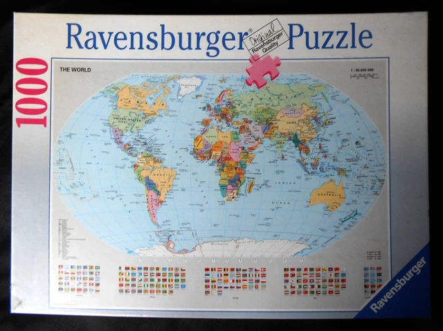 WORLD POLITICAL MAP Jigsaw Puzzle 1000 Piece by Ravensburger 15652 NEW ...