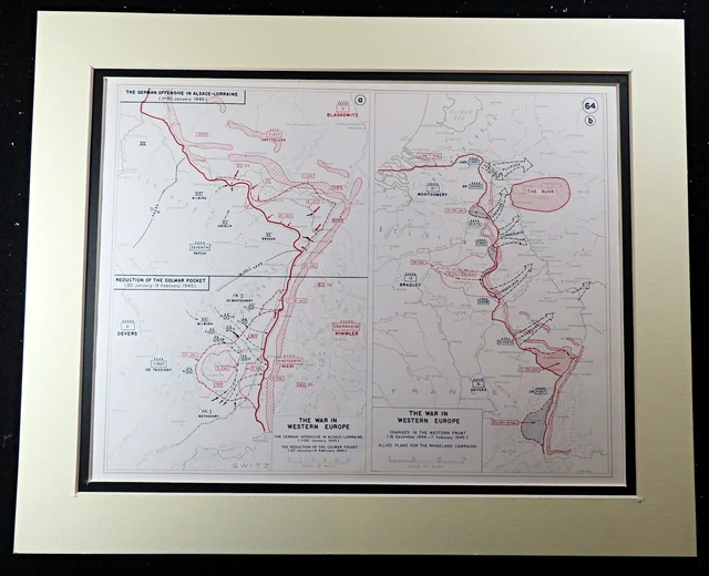 WW2 MAP AXIS Troop Positions Alsace Lorraine German Frontline Himmler ...