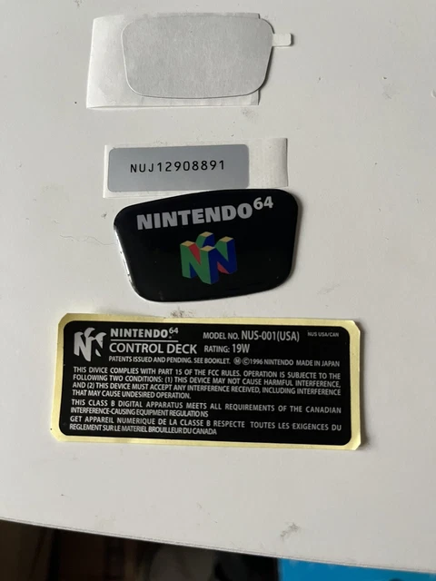 NINTENDO N64 CONTROL Deck NUS-001 USA etichetta ricambio OEM originale ...