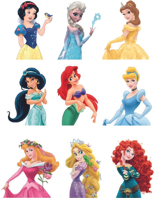 DISNEY PRINCESS LOGOS Figures Characters A4 & A3 Edible Wafer Icing ...