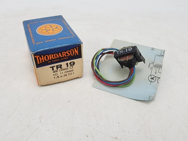 VINTAGE THORDARSON TR-19 Transistor Output Transformer 400 To 11 ohms ...
