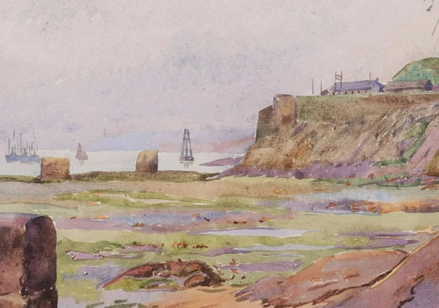 ANDRÉ ALFRED DEBERGUE dessin aquarelle tableau paysage Bretagne vue ... ANDRÉ ALFRED DEBERGUE dessin aquarelle tableau paysage Bretagne vue ...