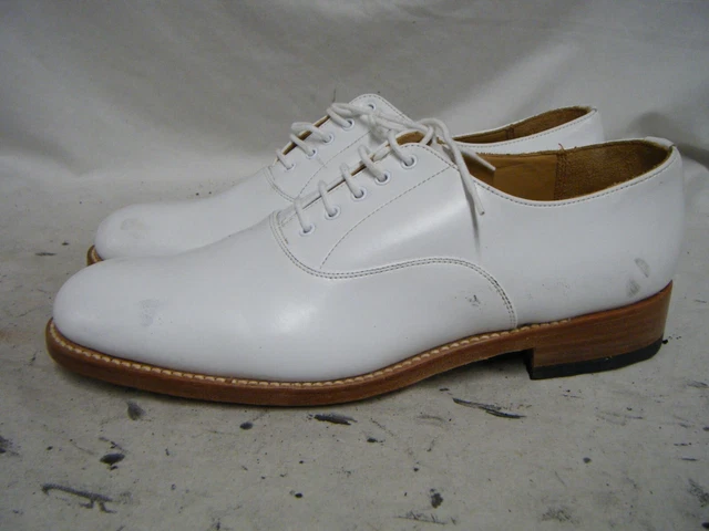 BRITISH ARMY ROYAL Navy Officers Tropical White Leather Parade Shoes ...