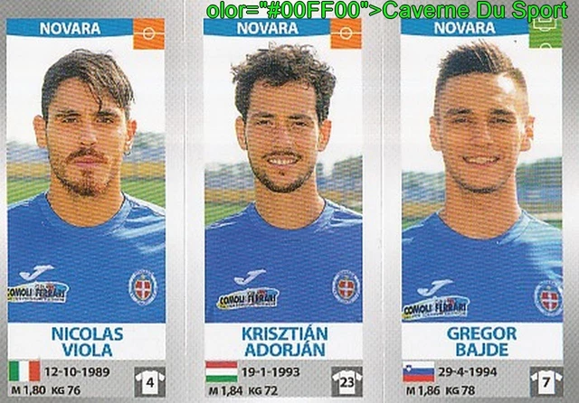 669 VIOLA ADORJAN Bajde Novara Calcio Figurine Sticker Calciatori 2017 ...