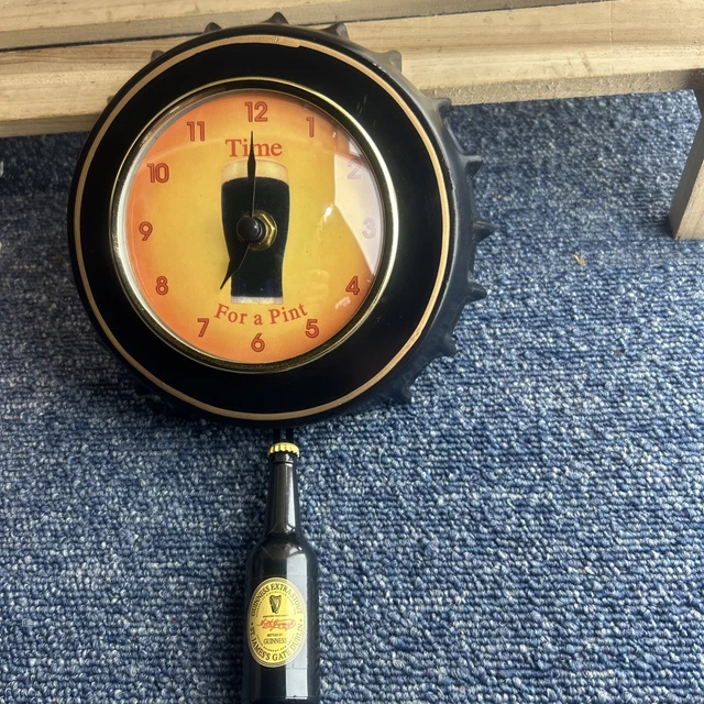 VINTAGE GUINNESS ADVERTISING Pendulum Wall Clock 16.5 Cm Diameter ...