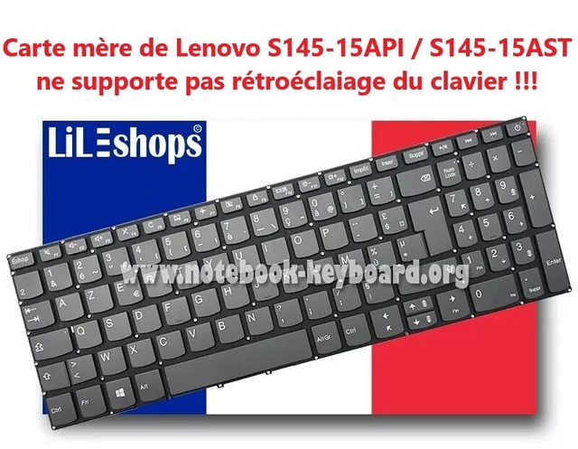 CLAVIER FRANÇAIS ORIGINAL Lenovo Ideapad S145-15API 81UT 81V7 / S145 ...