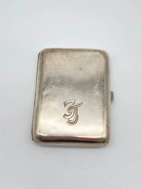 ZIGARETTENETUI MONOGRAMM JT Klein Neusilber Alpacca Silber Antik Vintage EUR 95,00 - PicClick DE