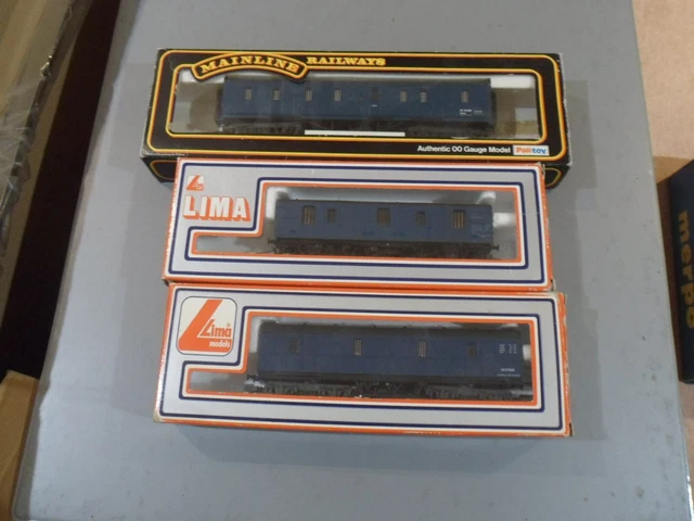 LIMA & MAINLINE 3x BR blue Parcel vans, 1 each GUV/CCP/50' Parcels BG ...