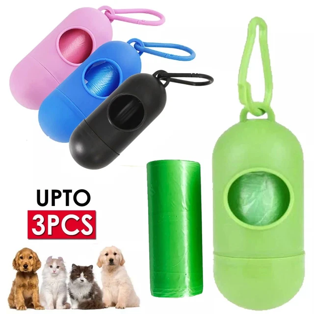 DOG POOP BAGS Dispenser Pet Cat Pick Up Bag Holder Case+ Waste Poop ...