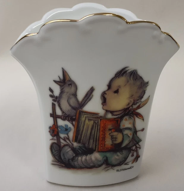 REUTTER PORCELAIN M J Hummel Figurine Let’s Sing Boy and Bird German ...