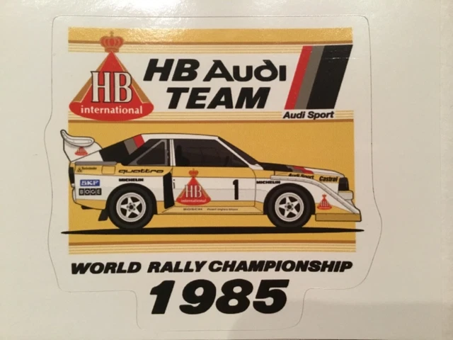 STICKER / AUFKLEBER, Audi S1 HB Team, World Rally Championship 1985 EUR ...