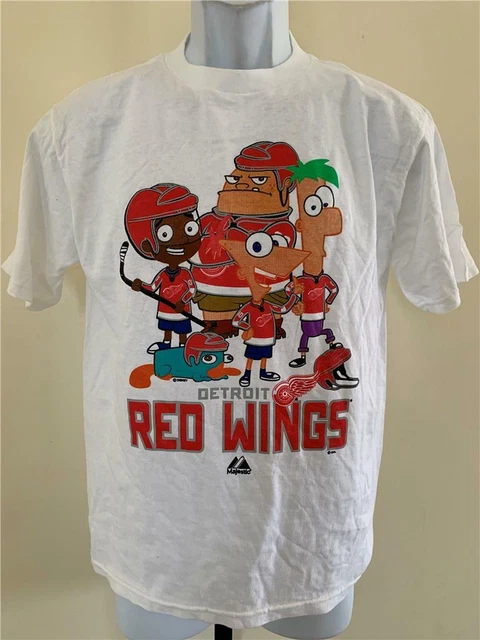 NEU DETROIT RED Wings Phineas Und Ferb Jugendliche Größe L Weiß ...