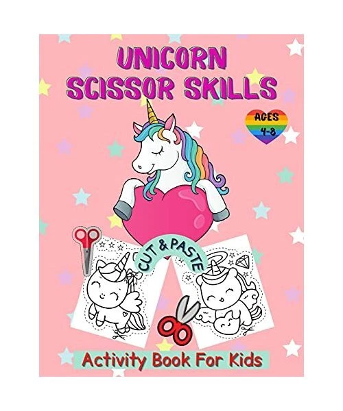 UNICORN CUT AND Paste Coloring Book For Kids: Unicorn Activity Book for ...