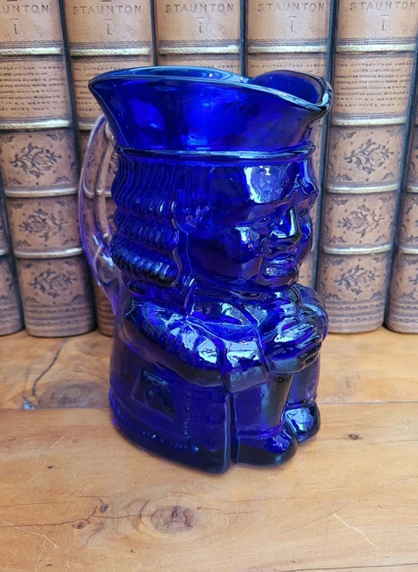 WHITEFRIARS &BARNABY& GLASS Toby Jug Cobalt Blue c1970s M163 £38.00 ...