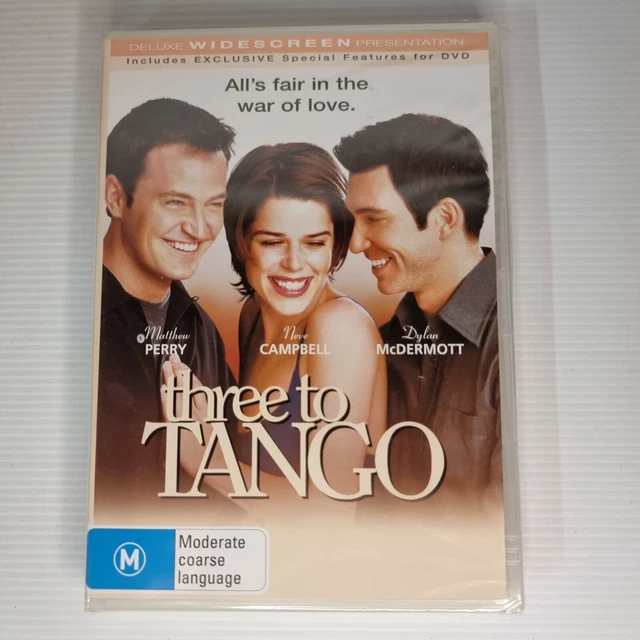 THREE TO TANGO DVD, PAL Region 4, Matthew Perry, Brand New & Sealed $7. ...