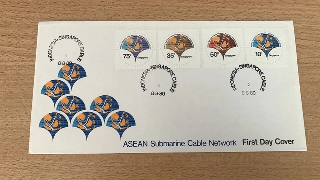 SINGAPORE, 1980 ASEAN Submarine Cable Network Stamp Issue - First Day ...