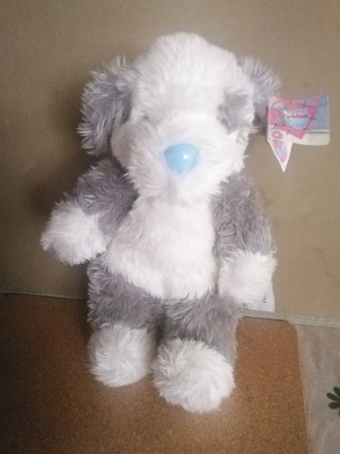 TATTY TEDDY BLUE Nose Friends “Fluffy” Sheepdog Dog Grey Soft Plush Toy ...