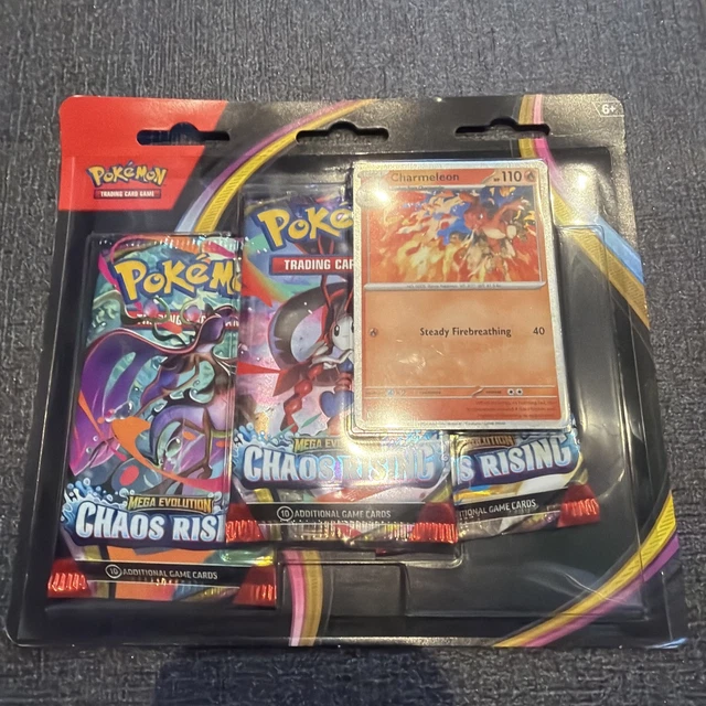 POKÉMON TCG: MEGA Evolution Chaos Rising Triple Blister Booster Pack ...