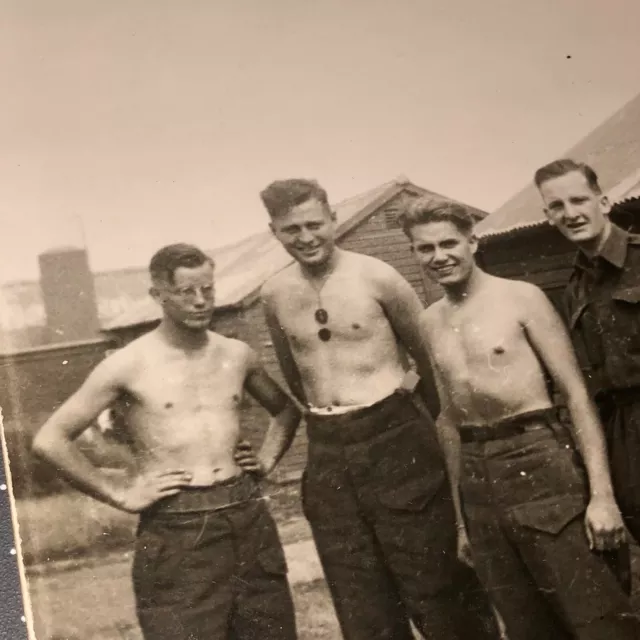 Shirtless Military Men Beefcake Muscle Man Vintage Gay Int Snapshot