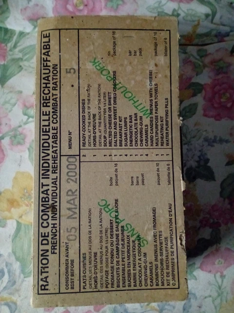 BOITE DE RATION De Comba Armée Française EUR 5,50 - PicClick FR