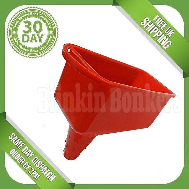 HEAVY DUTY LARGE Rectangular Square Plastic Funnel Spout Oil Fuel ...