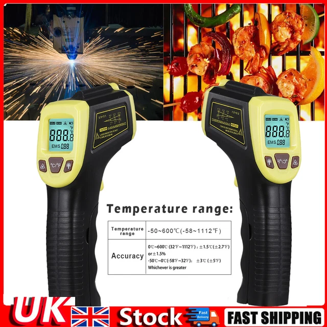 DIGITAL THERMOMETER INFRARED Gun IR Laser LCD Temperature Non-Contact ...