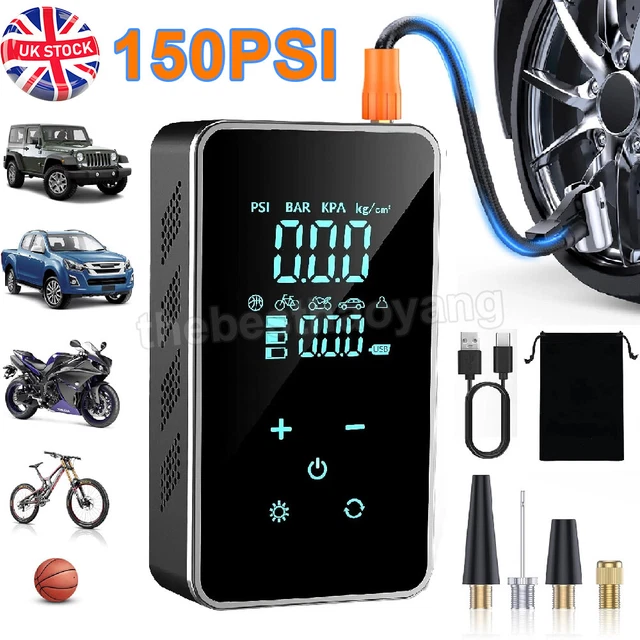 CAR TYRE INFLATOR Cordless Digital Touch USB Tire Air Compressor Pump ...