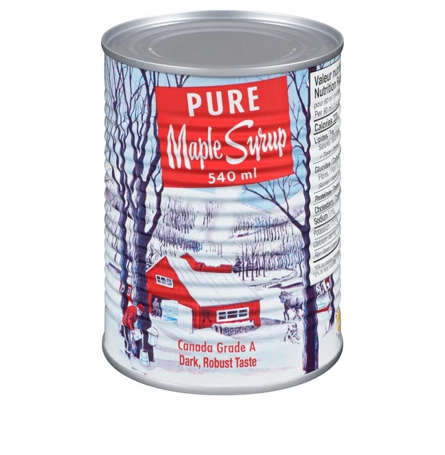 6 CANS OF Pure Canadian Maple Syrup Grade A from Quebec 540ml / 18 oz ...