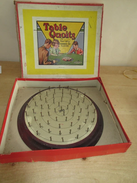 VINTAGE 1930S GLEVUM Series Table Quoits - Made in England - Boxed £9. ...