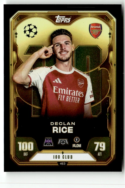TOPPS MATCH ATTAX Champions League 2025-26 No. 463 Declan Rice 100 Club ...