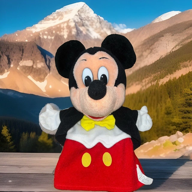 CLASSIC MICKEY MOUSE Plush in Black Tails Tuxedo 10” Hand Puppet Walt ...