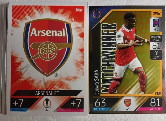 MATCH ATTAX 2022/23 UEFA Arsenal Team Card Set of 18 topps $16.99 ...