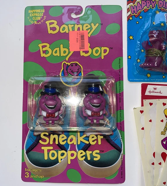BARNEY LOT: 1993 Barney & Baby Bop Sneaker Toppers, Hallmark Stickers ...