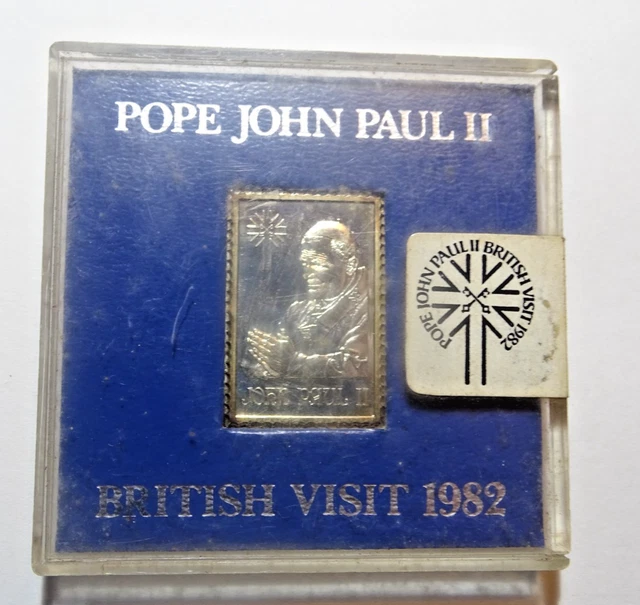 1982 BRITISH VISIT Pope John Paul II Visit to Great Britain Silver Bar ...