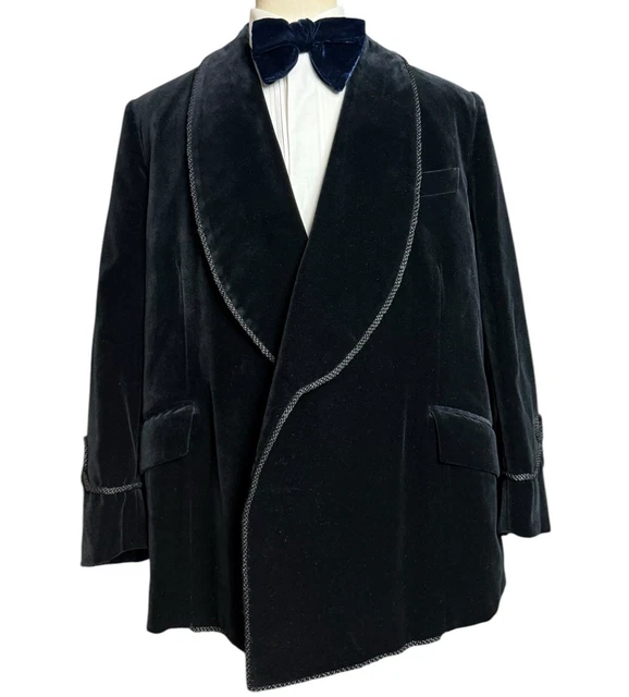 BESPOKE KENT HASTE Lachter Savile Row Double Breasted Velvet Smoking ...