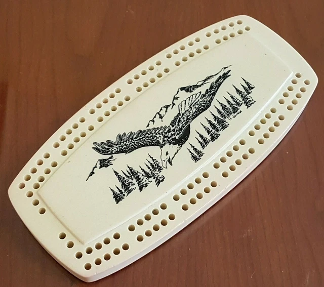 PEARLITE MARBLECRAFT CRIB Cribbage Board Soaring Eagle Mountains - NO 🍁 ...