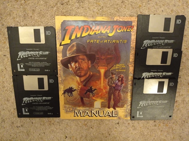 INDIANA JONES AND The Fate Of Atlantis IBM PC 3.5" Floppy Disk Disc ...
